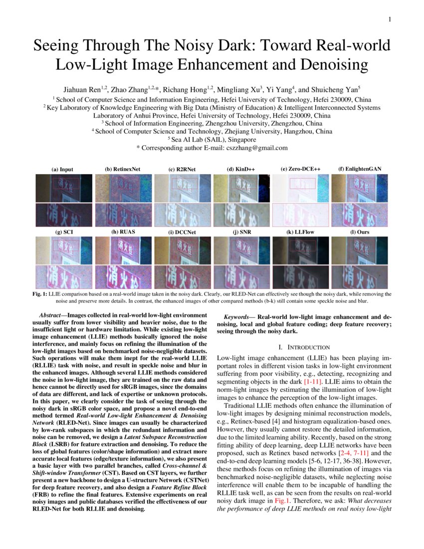 Seeing Through The Noisy Dark: Toward Real-world Low-Light Image Enhancement and Denoising | DeepAI