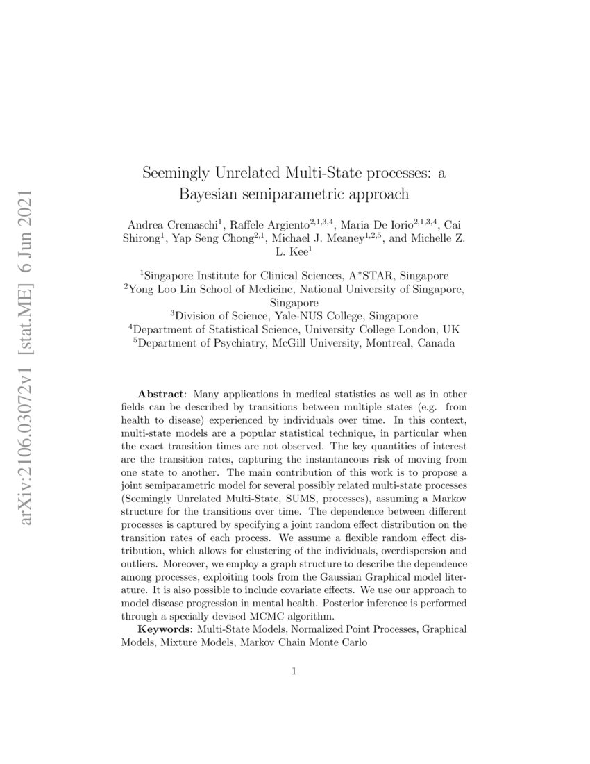 Seemingly Unrelated Multi State Processes A Bayesian Semiparametric Approach Deepai
