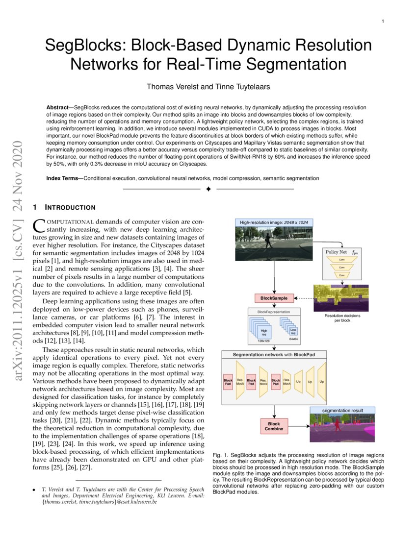 SegBlocks: Block-Based Dynamic Resolution Networks for Real-Time Segmentation | DeepAI