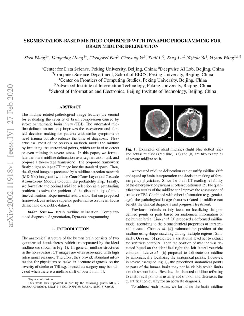Segmentation Based Method Combined With Dynamic Programming For Brain