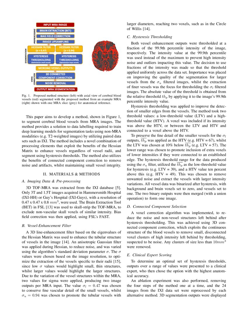Segmentation method for cerebral blood vessels from MRA using ... Segmentation method for cerebral blood vessels from MRA using ...