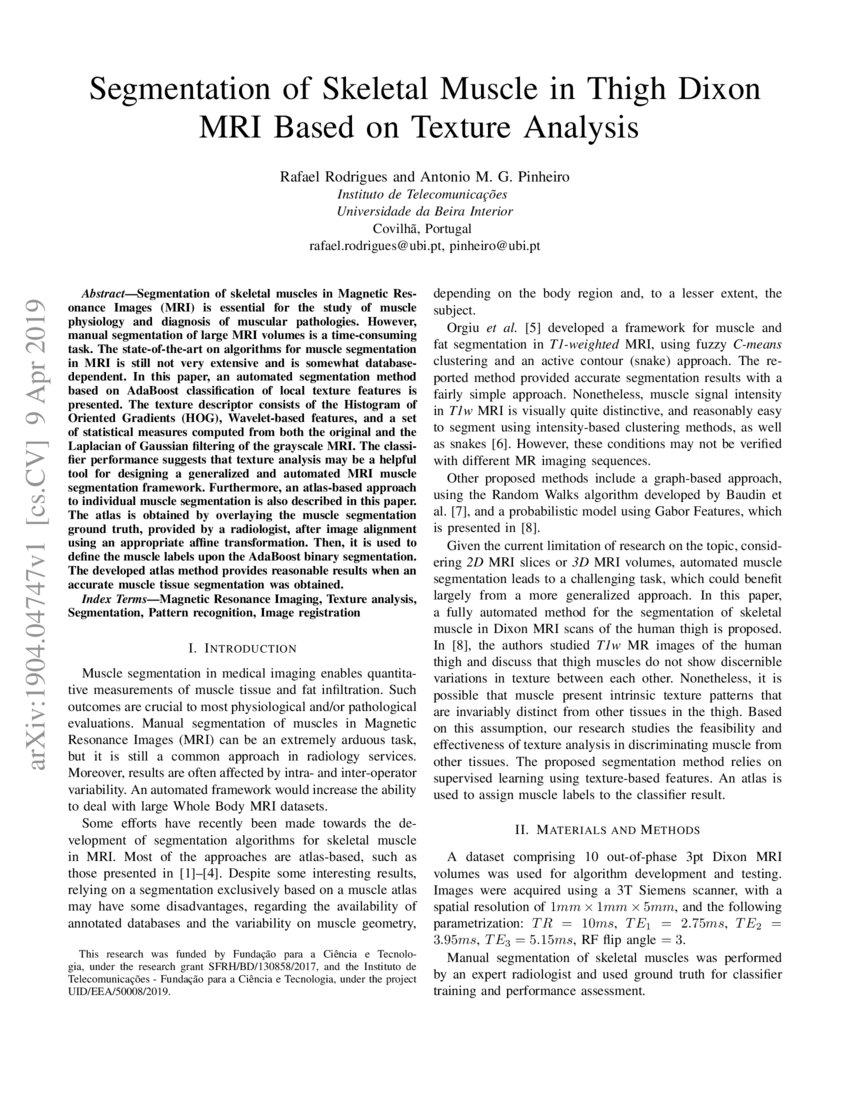 Segmentation of Skeletal Muscle in Thigh Dixon MRI Based on Texture ...