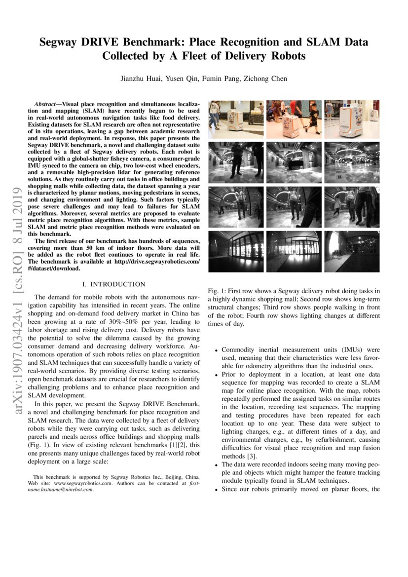 Segway DRIVE Benchmark: Place Recognition and SLAM Data Collected by A ...