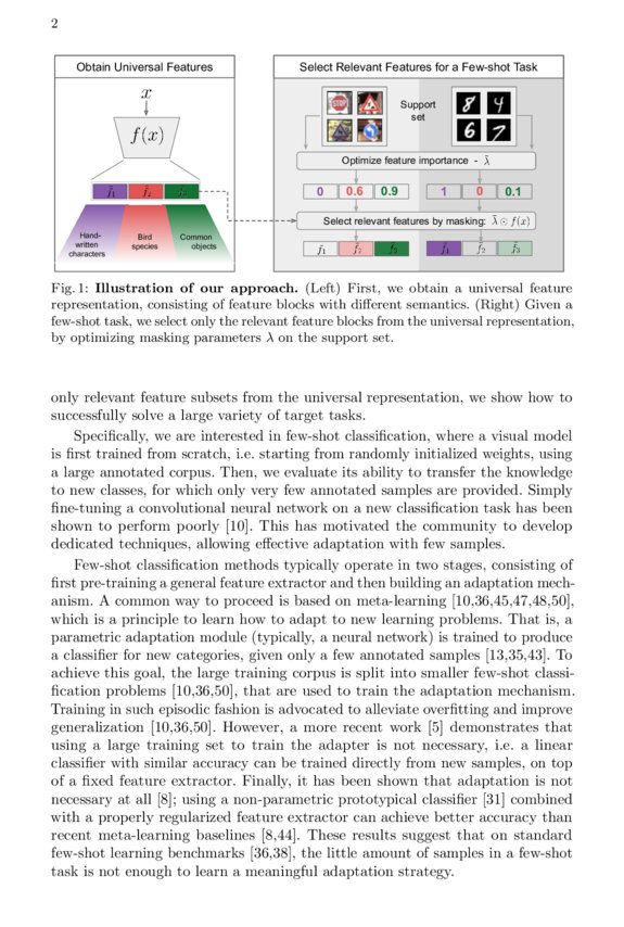 Selecting Relevant Features from a Universal Representation for Few-shot Classification | DeepAI