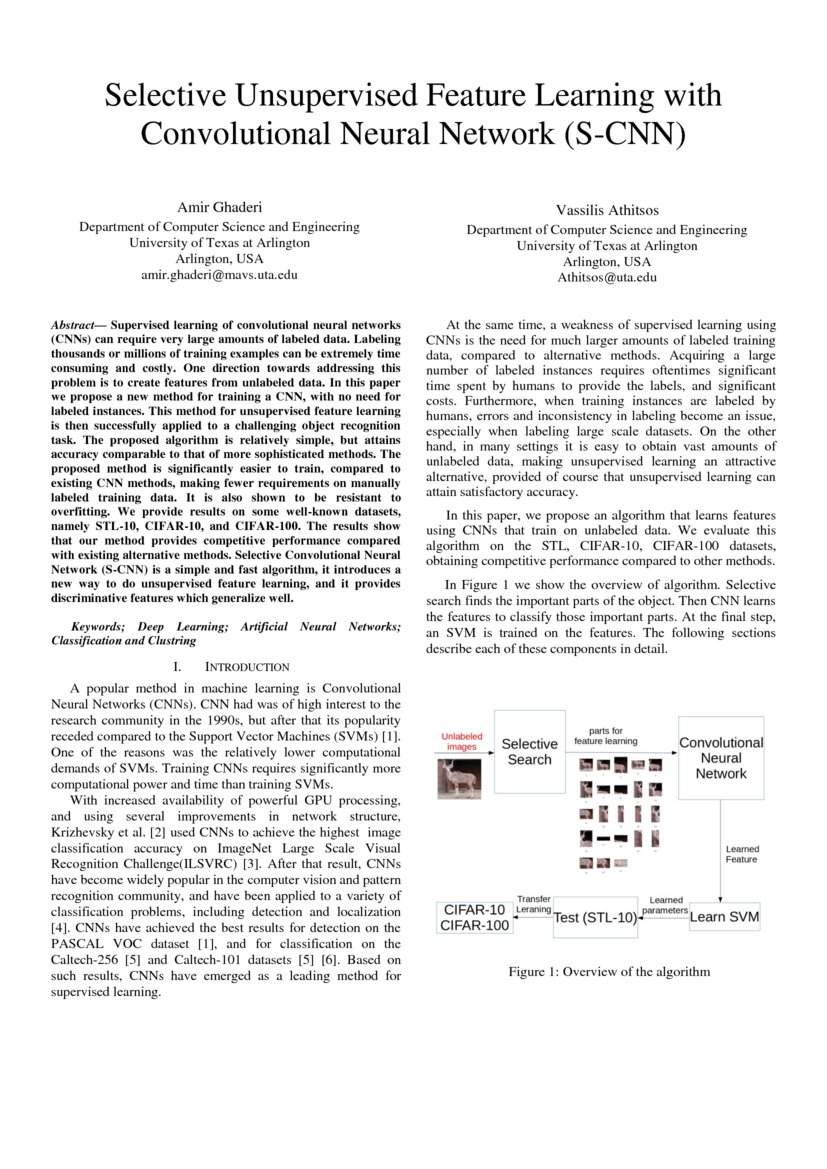 Selective Unsupervised Feature Learning With Convolutional Neural 2426