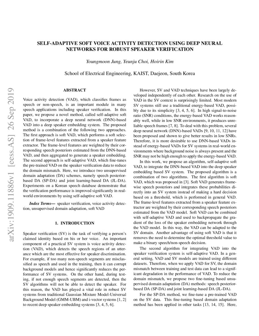 Self Adaptive Soft Voice Activity Detection Using Deep Neural Networks