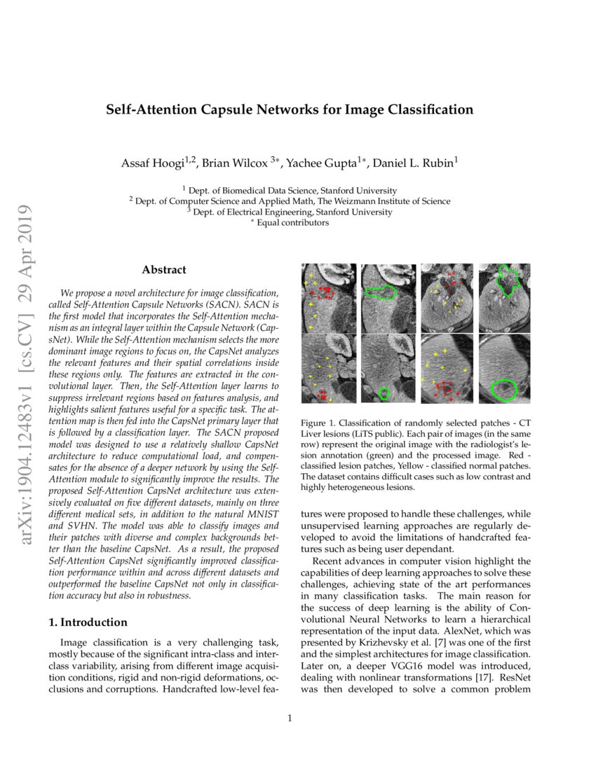 Self-Attention Capsule Networks for Image Classification | DeepAI