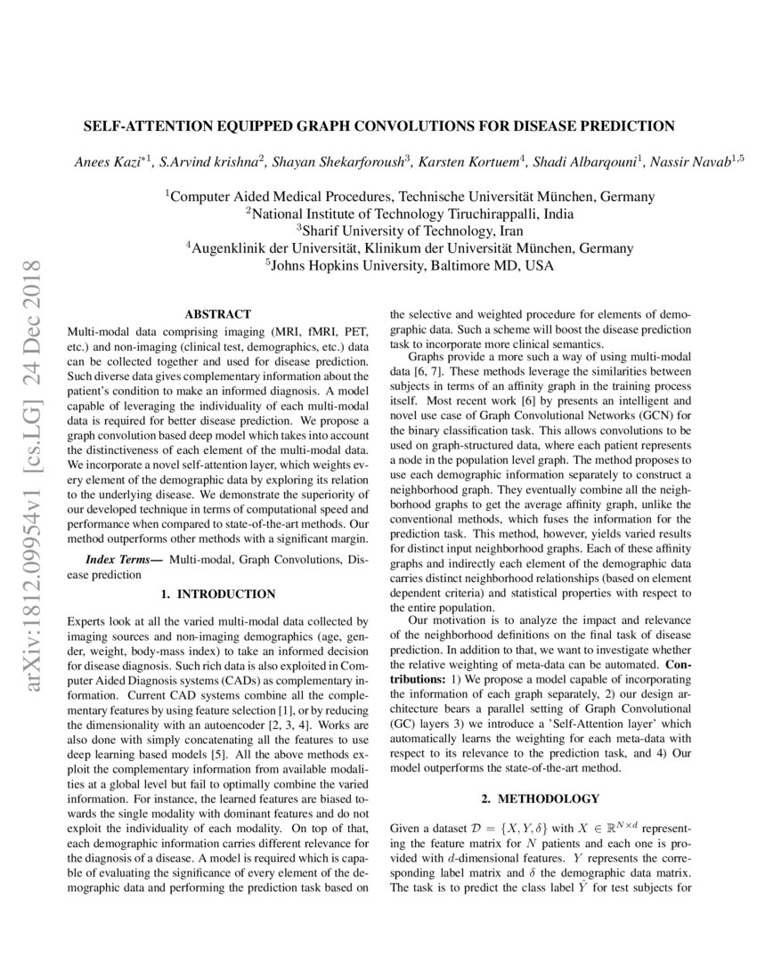 Self-Attention Equipped Graph Convolutions for Disease Prediction | DeepAI