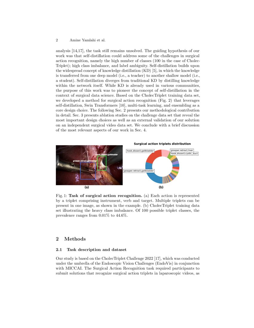 Self Distillation For Surgical Action Recognition Deepai
