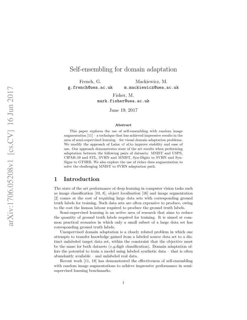 Self-ensembling for visual domain adaptation | DeepAI