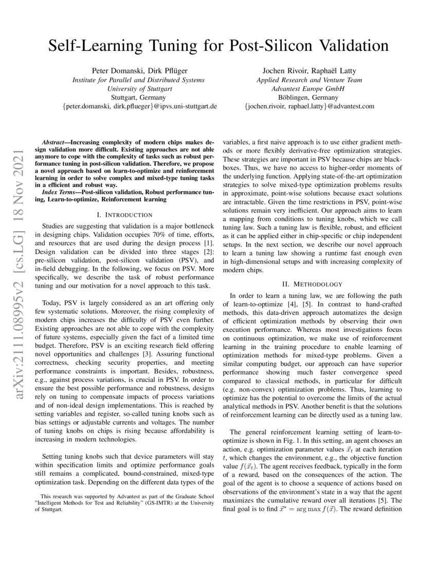 Self-Learning Tuning for Post-Silicon Validation | DeepAI