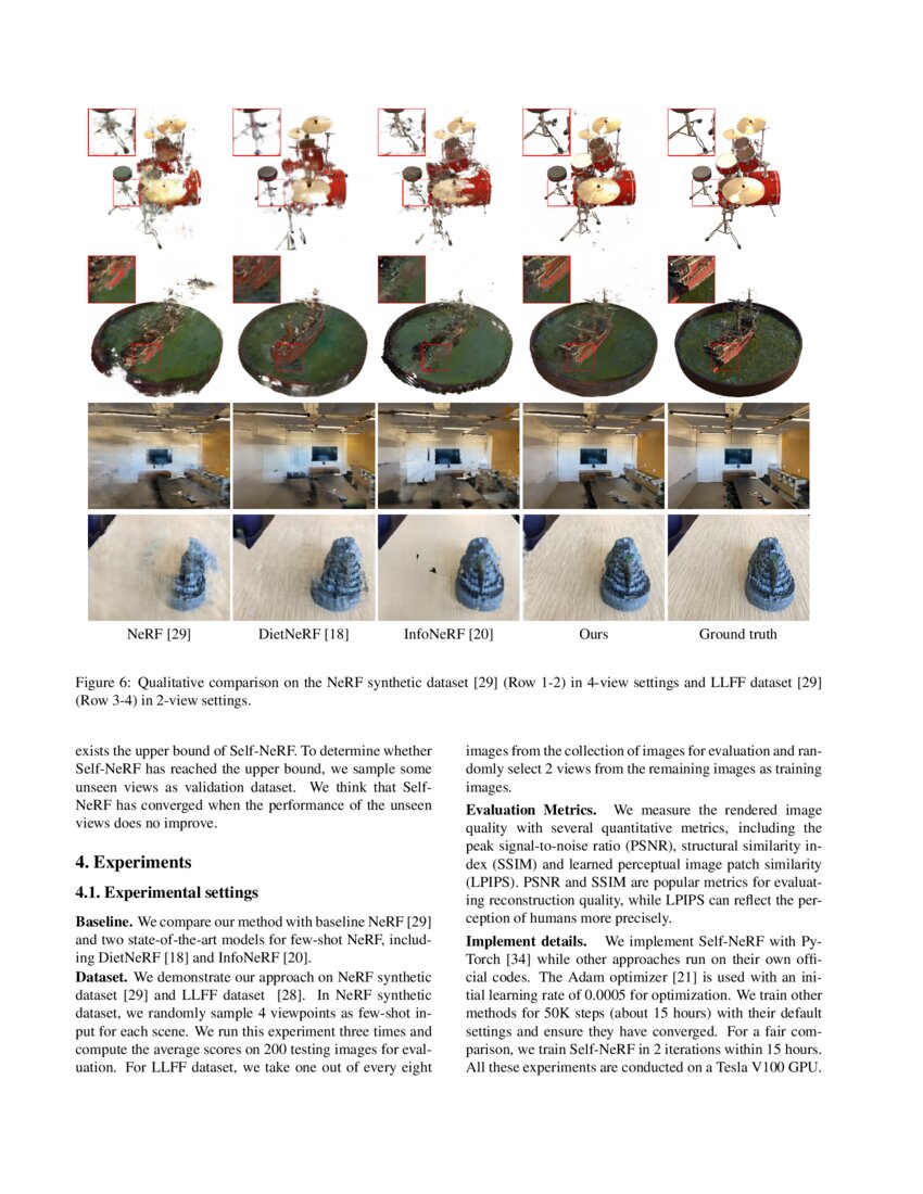 Self-NeRF: A Self-Training Pipeline for Few-Shot Neural Radiance Fields | DeepAI