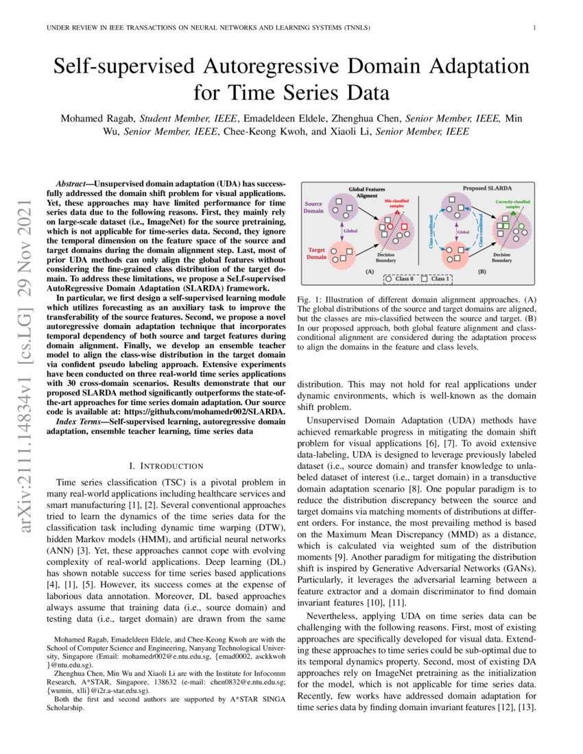 Self Supervised Autoregressive Domain Adaptation For Time Series Data