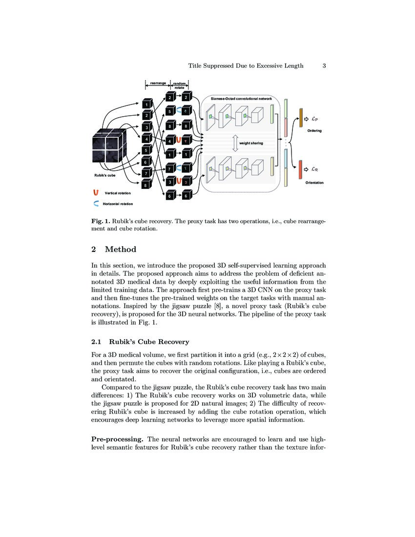 Self-supervised Feature Learning for 3D Medical Images by Playing a ...