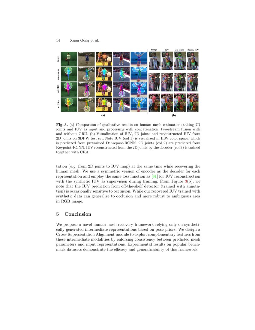 Self-supervised Human Mesh Recovery with Cross-Representation Alignment ... Self-supervised Human Mesh Recovery with Cross-Representation Alignment ...