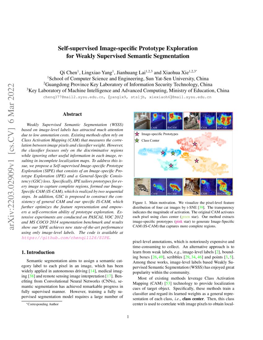 Self Supervised Image Specific Prototype Exploration For Weakly