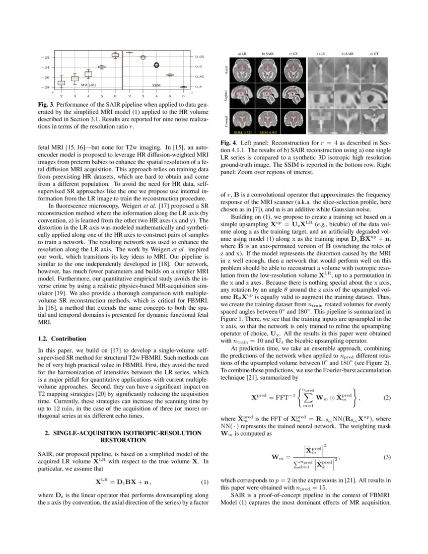 Self-Supervised Isotropic Superresolution Fetal Brain MRI | DeepAI