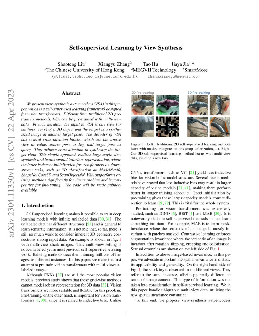 Self Supervised Learning By View Synthesis Deepai