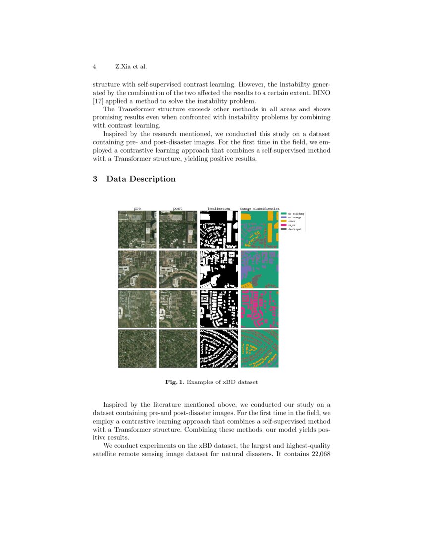 Self-Supervised Learning for Building Damage Assessment from Large-scale xBD Satellite Imagery ...