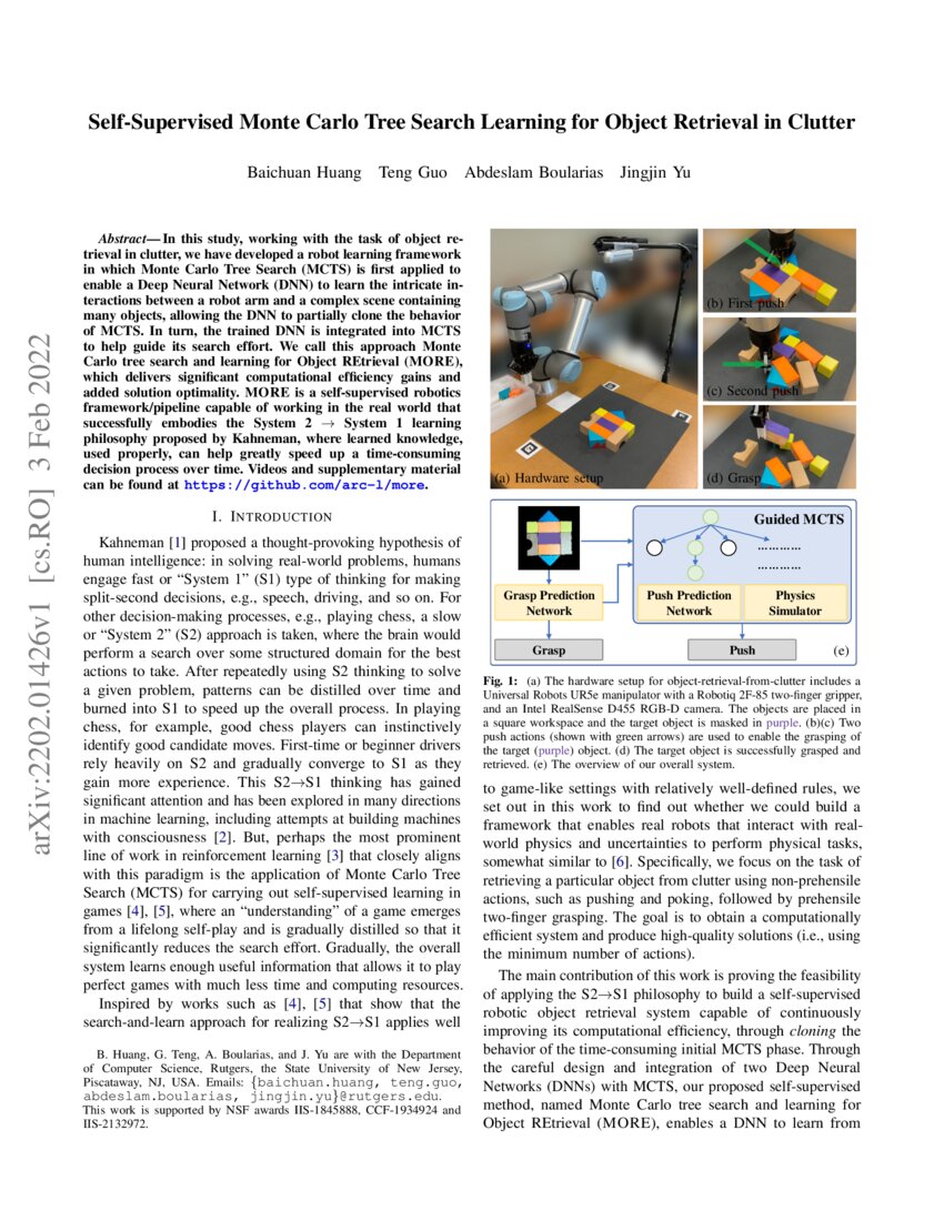Self Supervised Monte Carlo Tree Search Learning For Object Retrieval