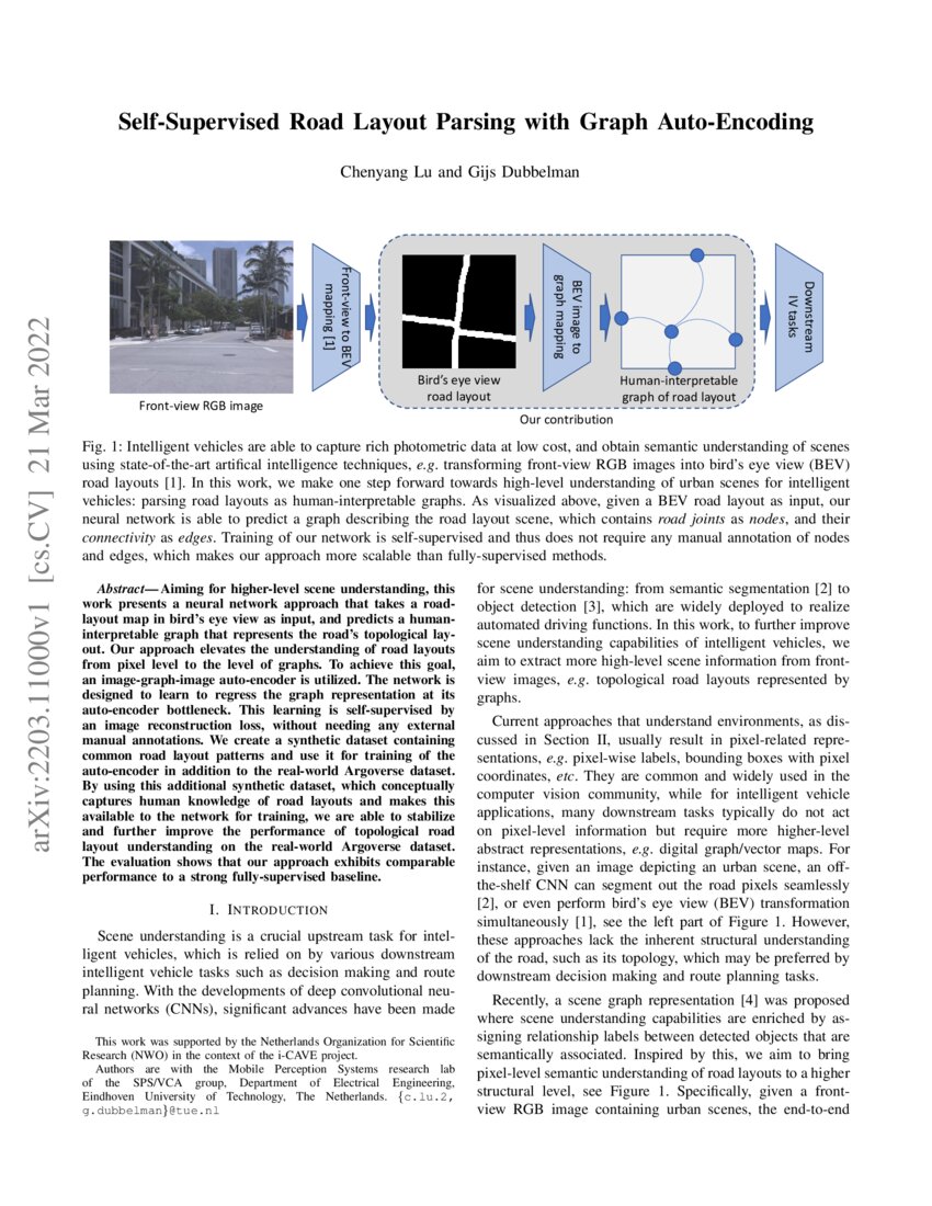 Self-Supervised Road Layout Parsing with Graph Auto-Encoding | DeepAI