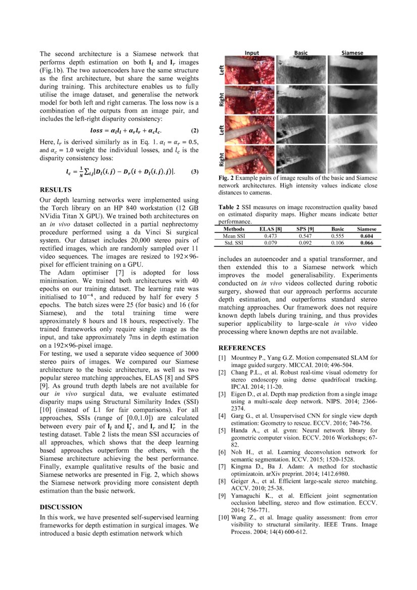 Self-Supervised Siamese Learning on Stereo Image Pairs for Depth Estimation in Robotic Surgery ...