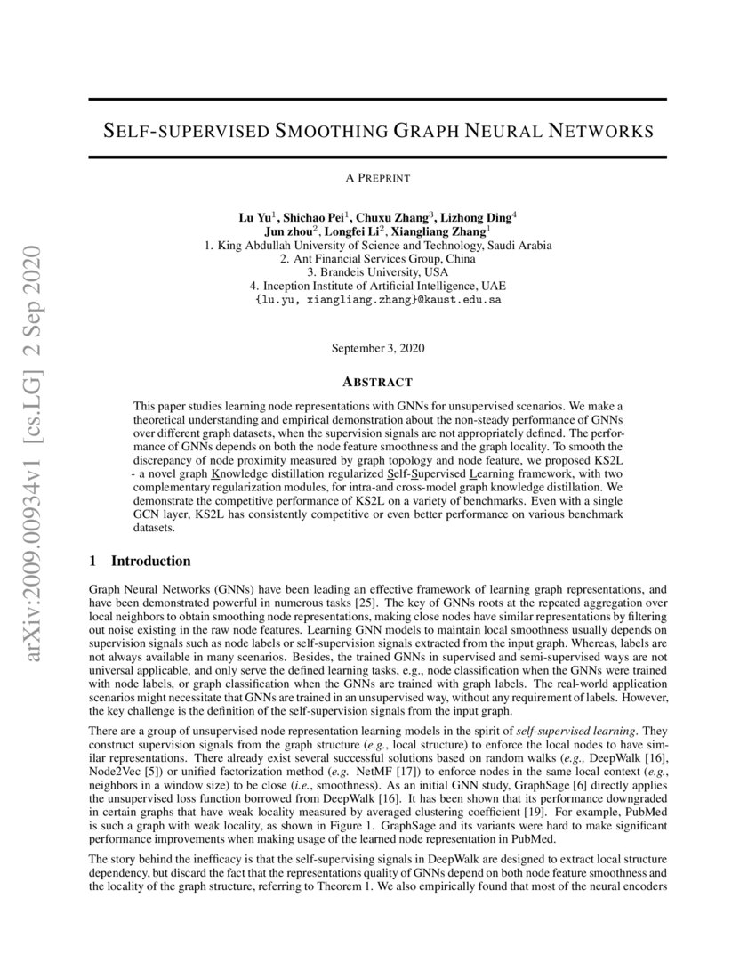 Self-supervised Smoothing Graph Neural Networks | DeepAI Self-supervised Smoothing Graph Neural Networks | DeepAI