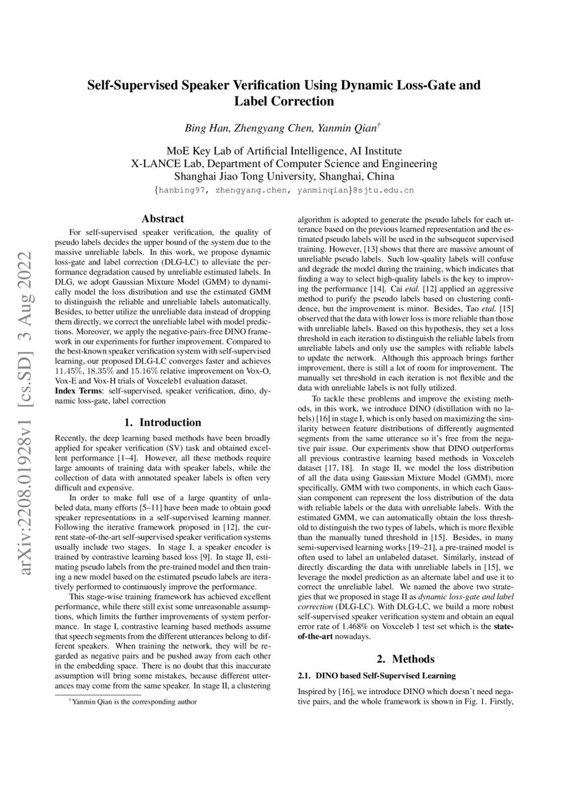 Self Supervised Speaker Verification Using Dynamic Loss Gate And Label Correction Deepai