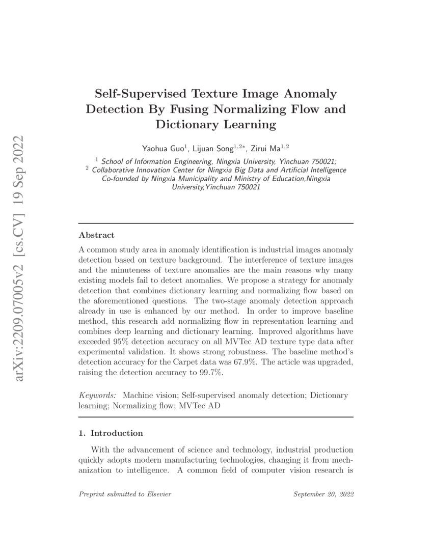 Self-Supervised Texture Image Anomaly Detection By Fusing Normalizing ... Self-Supervised Texture Image Anomaly Detection By Fusing Normalizing ...