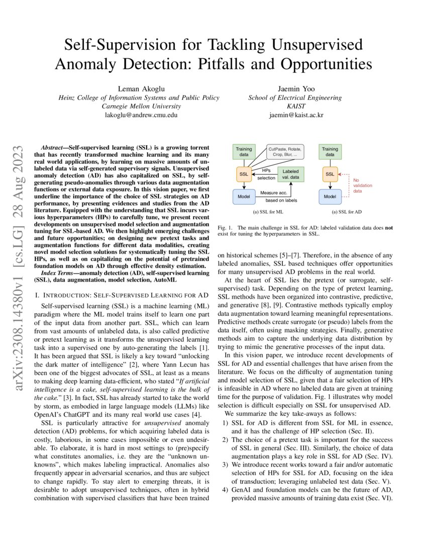 Self-Supervision for Tackling Unsupervised Anomaly Detection: Pitfalls ... Self-Supervision for Tackling Unsupervised Anomaly Detection: Pitfalls ...