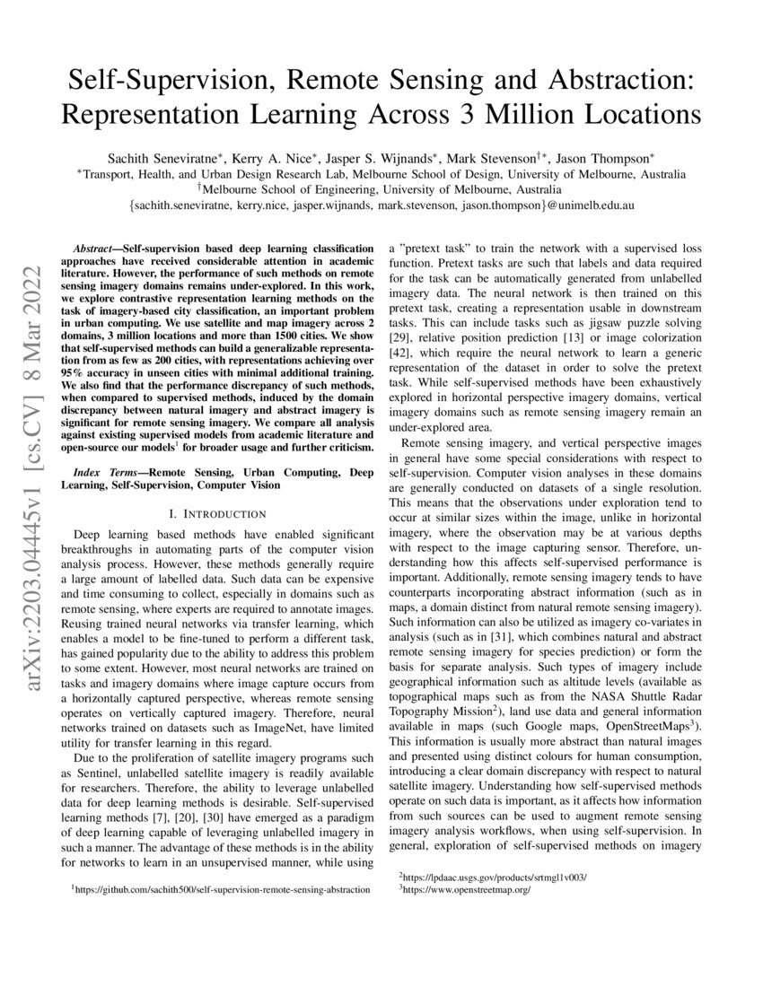 Self Supervision Remote Sensing And Abstraction Representation Learning Across 3 Million