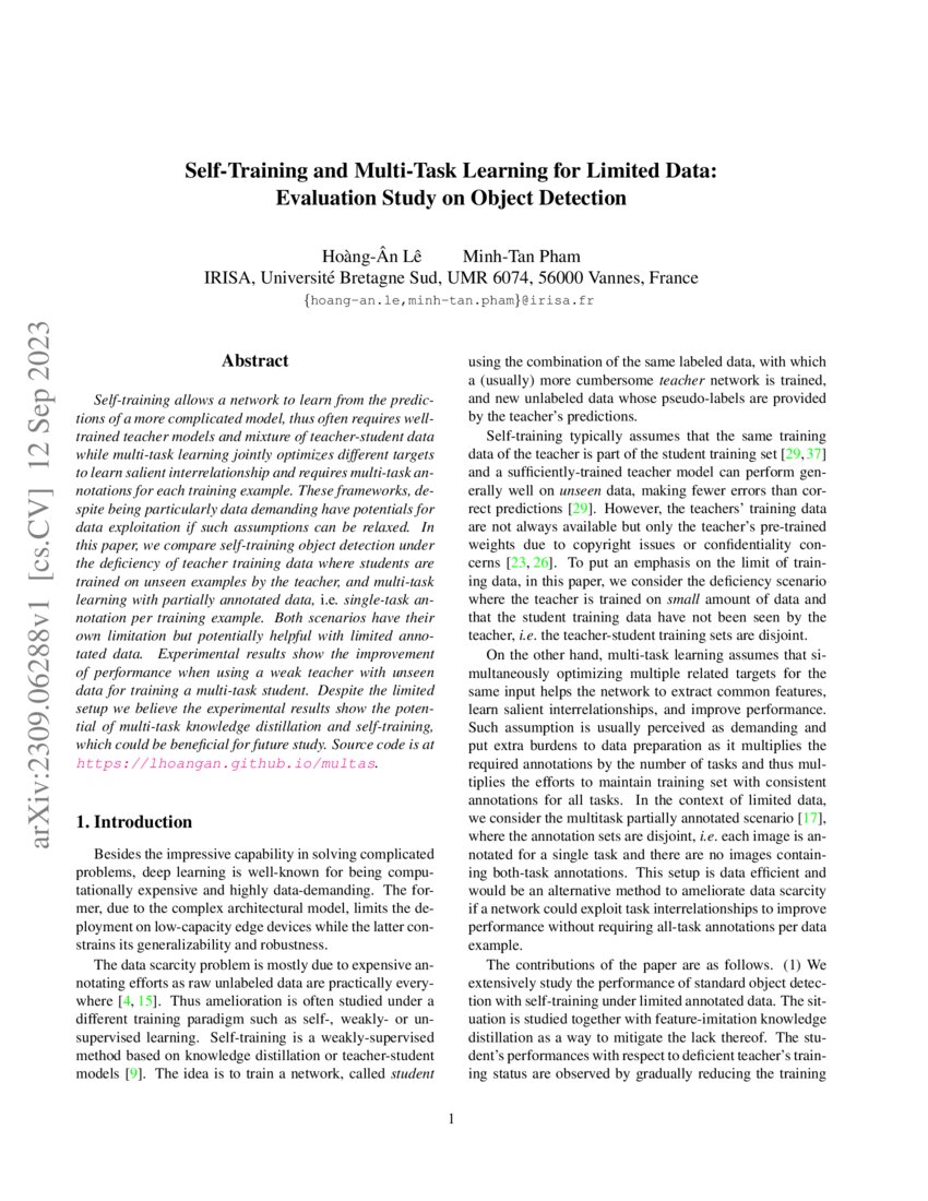 Self Training And Multi Task Learning For Limited Data Evaluation