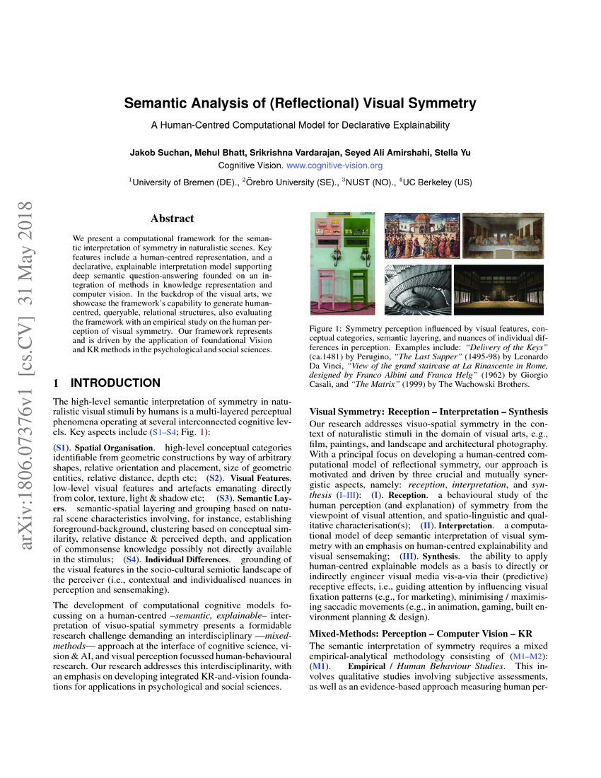 Semantic Analysis of (Reflectional) Visual Symmetry: A Human-Centred ...