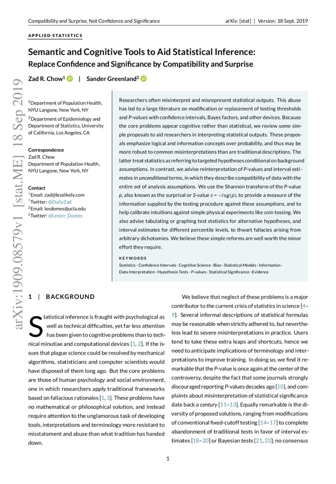 Semantic and Cognitive Tools to Aid Statistical Inference: Replace ...