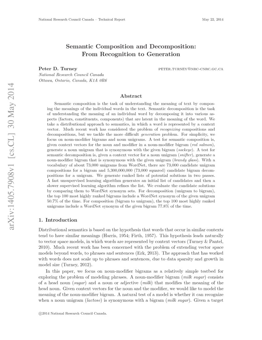 Semantic Composition and Decomposition: From Recognition to Generation | DeepAI