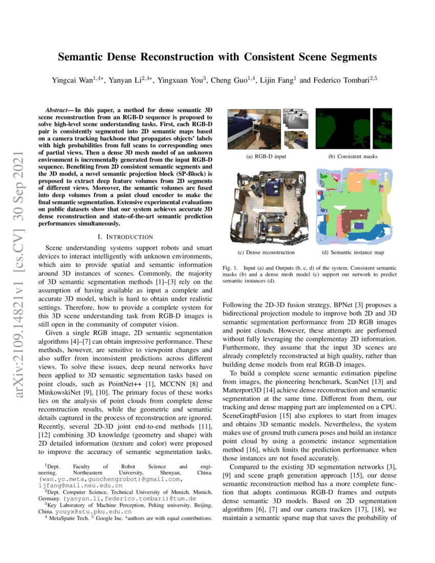 Semantic Dense Reconstruction with Consistent Scene Segments | DeepAI
