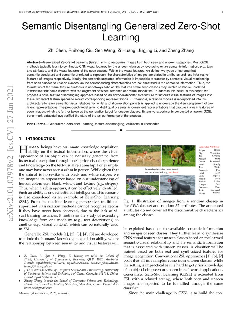 Semantic Disentangling Generalized Zero-Shot Learning | DeepAI