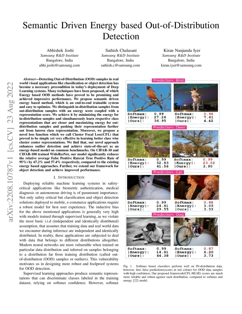 Semantic Driven Energy Based Out Of Distribution Detection Deepai