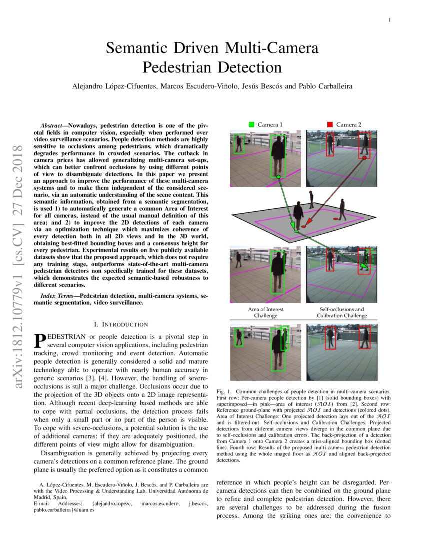 Semantic Driven Multi Camera Pedestrian Detection Deepai