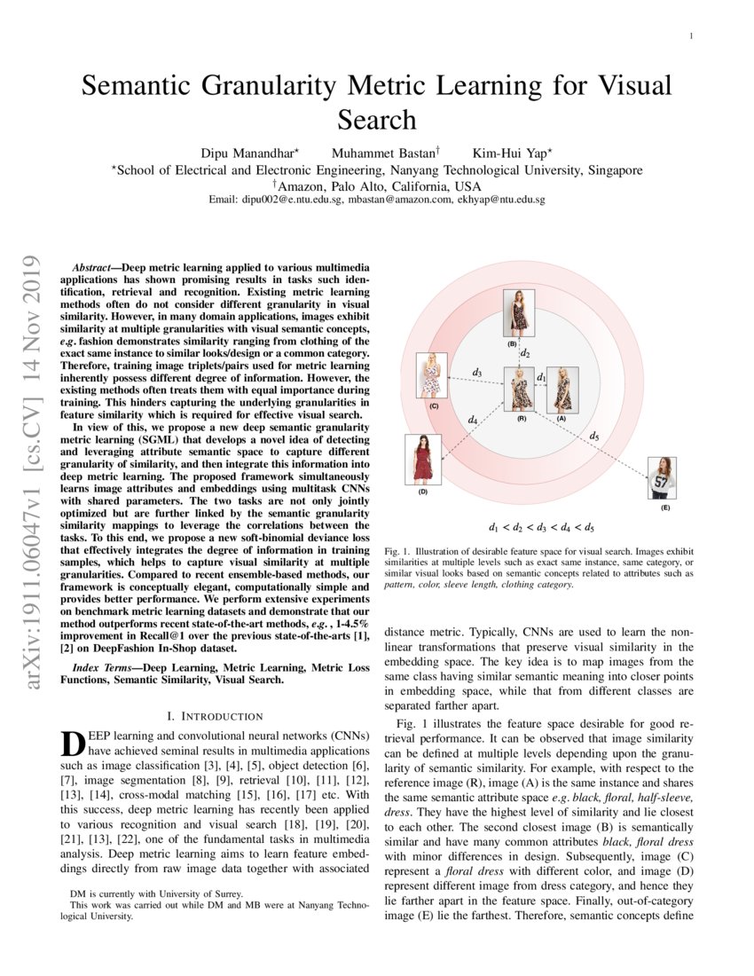 Semantic Granularity Metric Learning for Visual Search | DeepAI