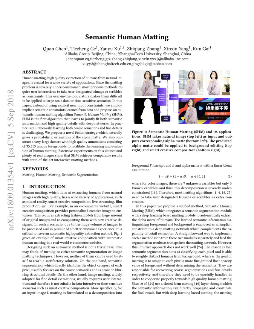 Semantic Human Matting | DeepAI