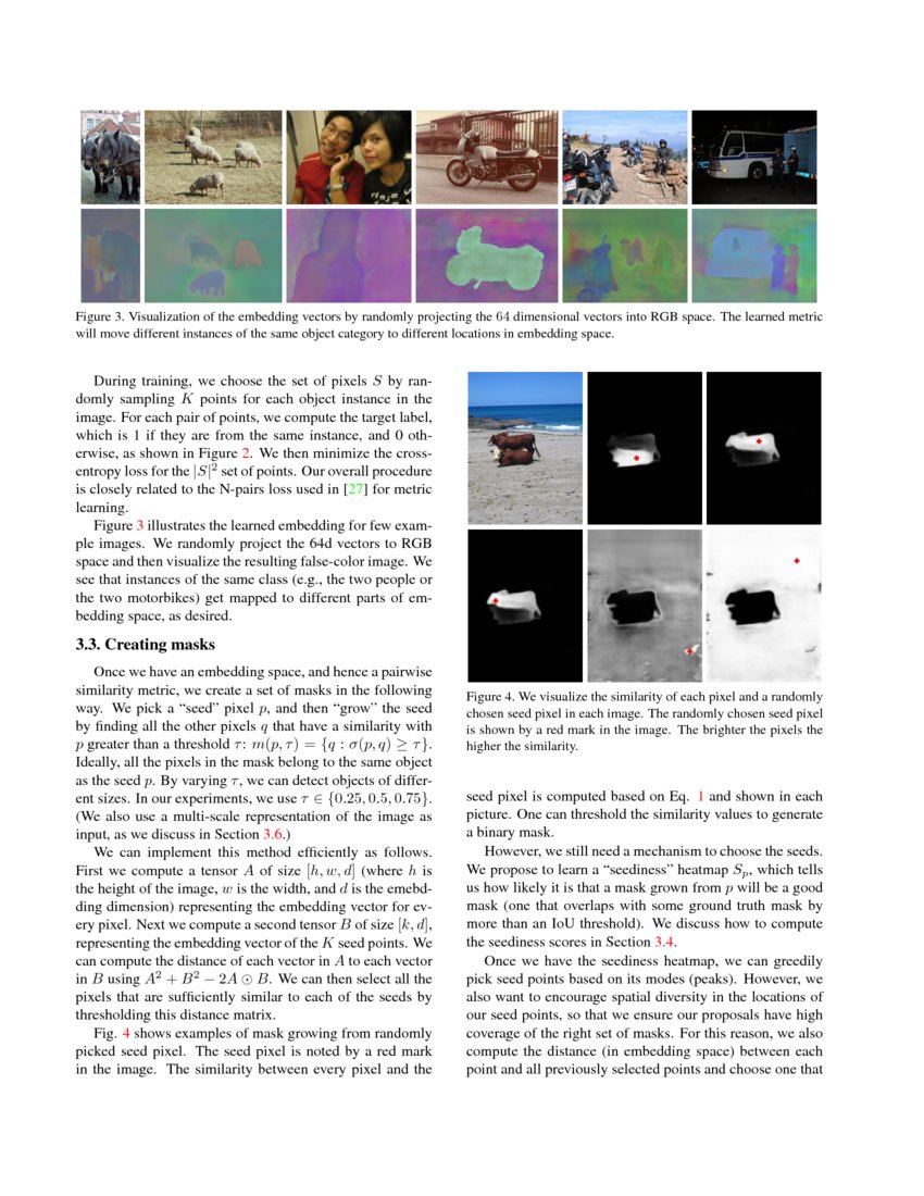 Semantic Instance Segmentation via Deep Metric Learning | DeepAI