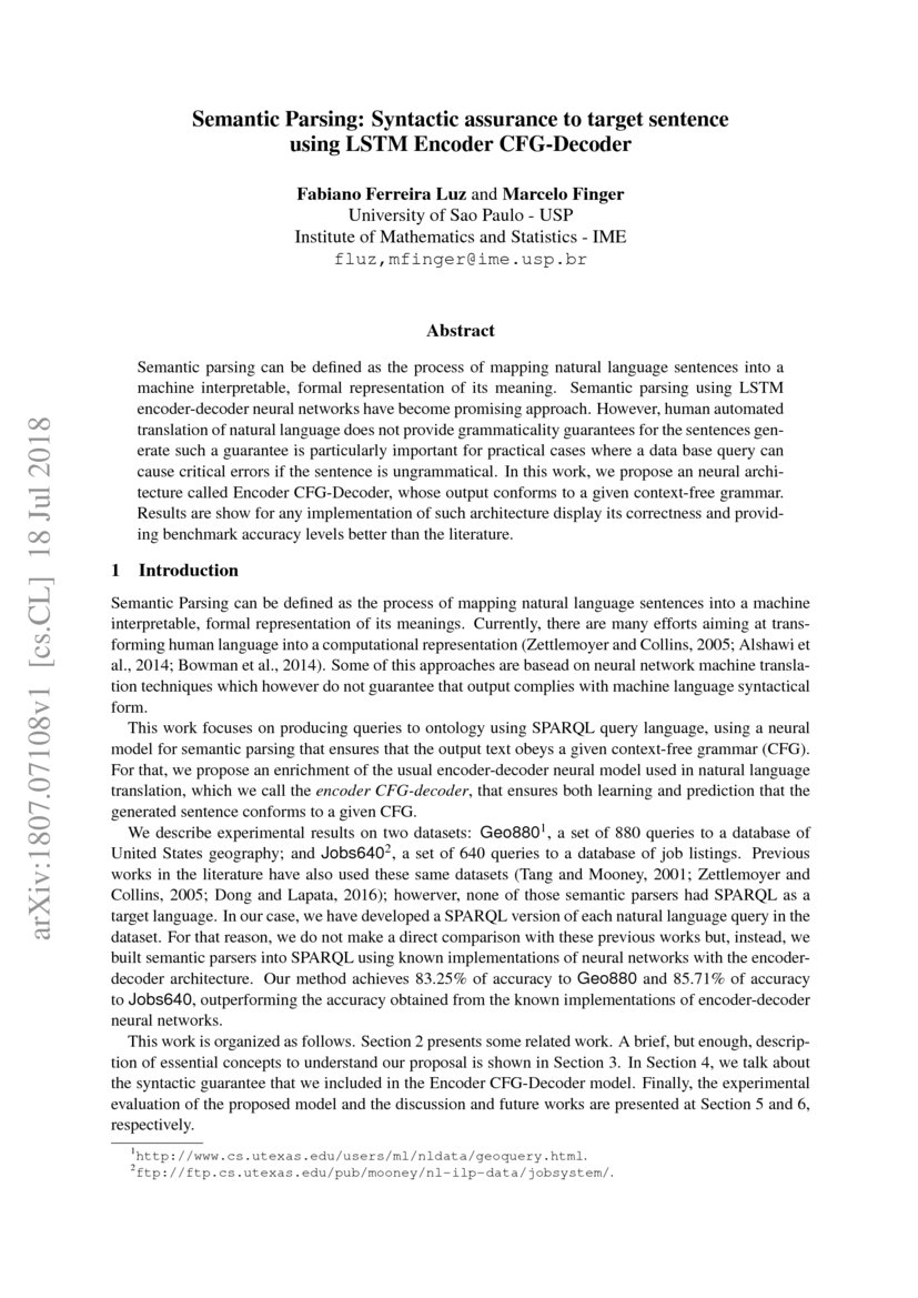 Semantic Parsing Syntactic Assurance To Target Sentence Using Lstm Encoder Cfg Decoder Deepai