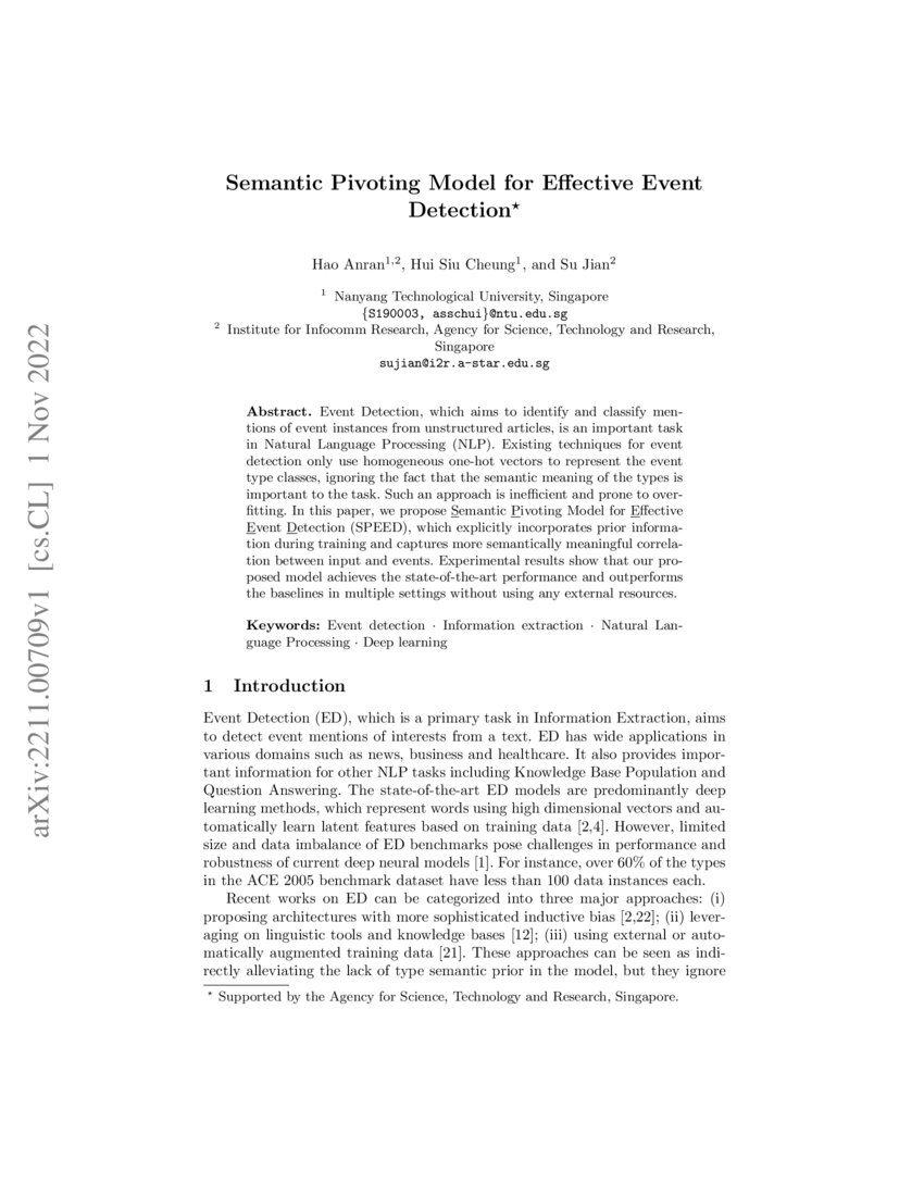 Semantic Pivoting Model for Effective Event Detection | DeepAI Semantic Pivoting Model for Effective Event Detection | DeepAI