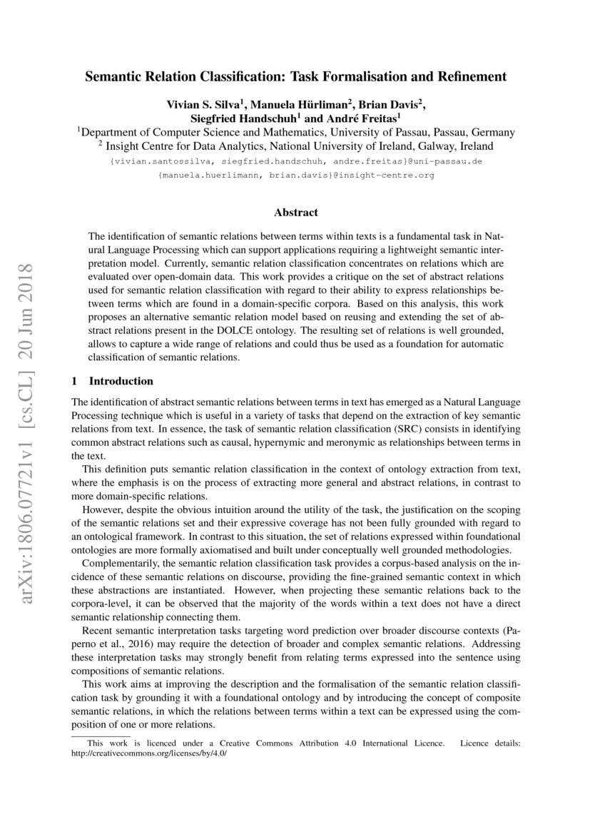 Semantic Relation Classification Task Formalisation And Refinement Deepai