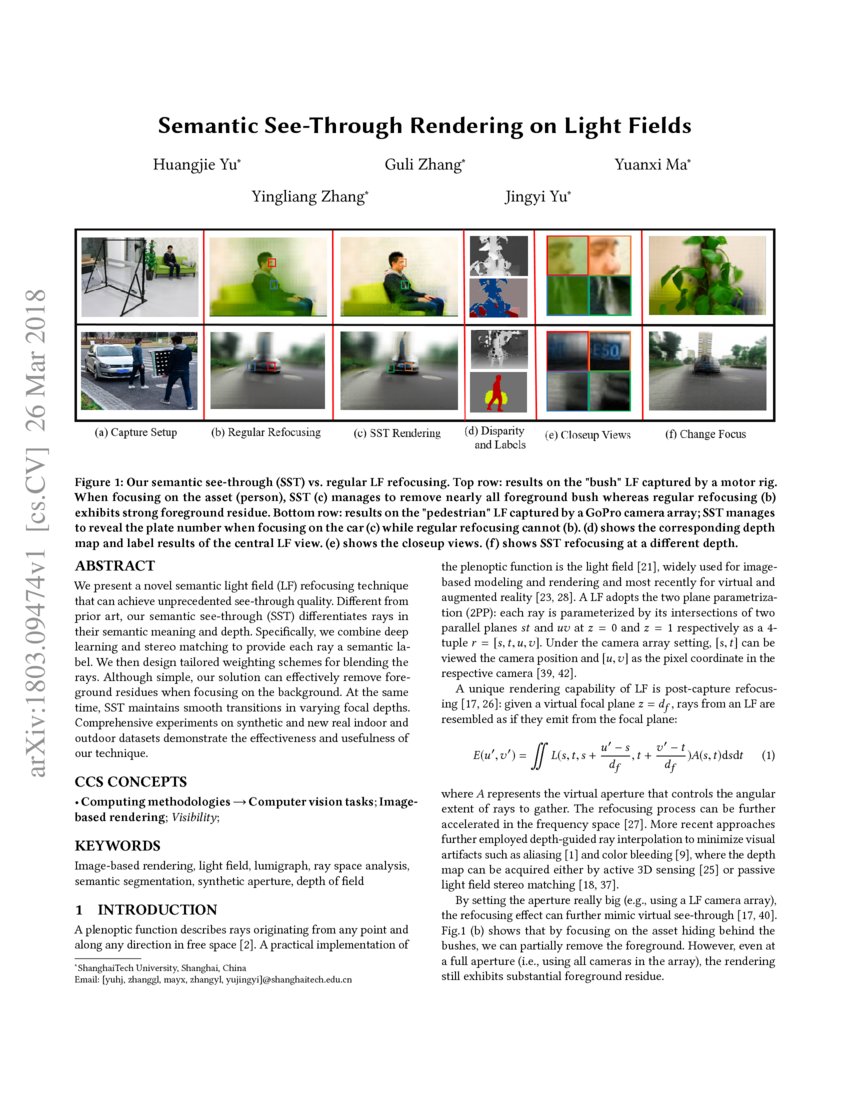 Semantic See-Through Rendering on Light Fields | DeepAI