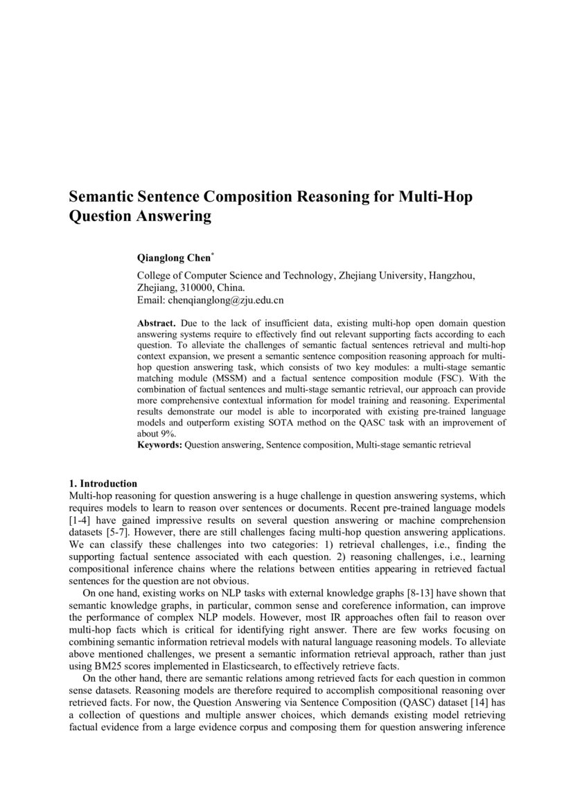Semantic Sentence Composition Reasoning for Multi-Hop Question ... Semantic Sentence Composition Reasoning for Multi-Hop Question ...