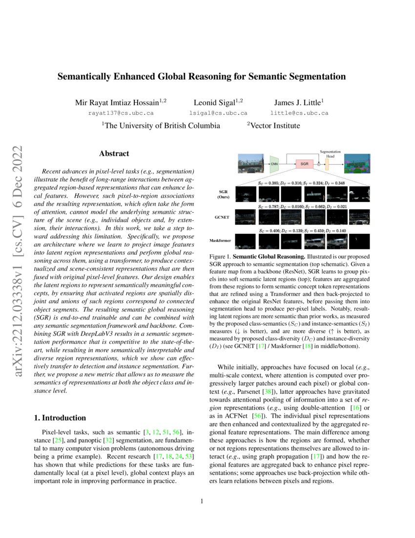 Semantically Enhanced Global Reasoning for Semantic Segmentation | DeepAI