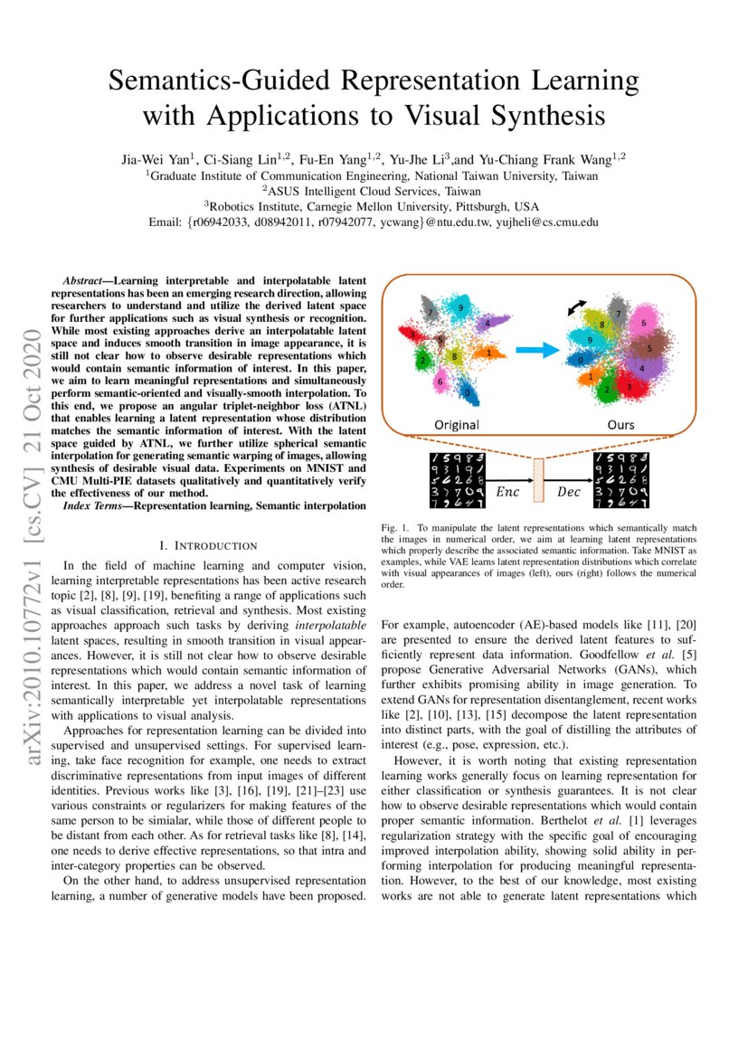Semantics-Guided Representation Learning with Applications to Visual ... Semantics-Guided Representation Learning with Applications to Visual ...