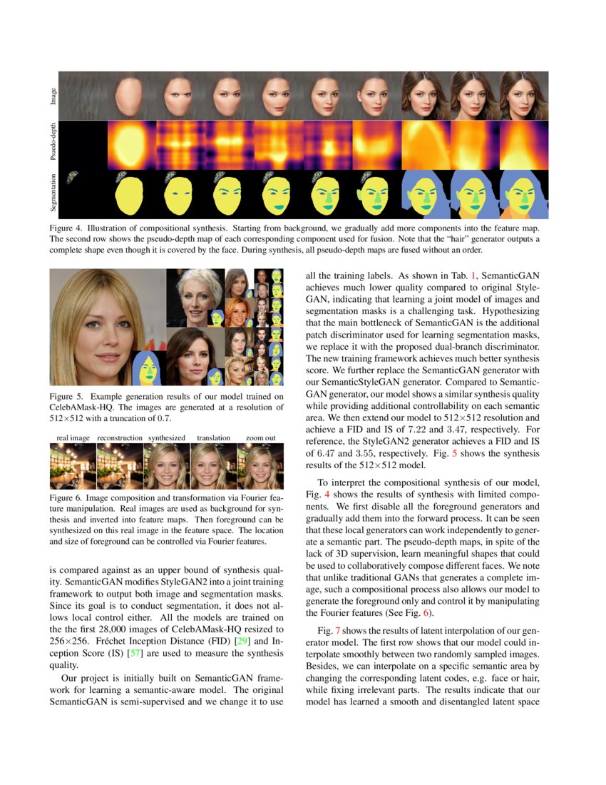 SemanticStyleGAN: Learning Compositional Generative Priors for Controllable Image Synthesis and ...